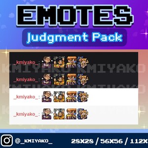 Judgment Pixel Emote Set for Twitch/youtube/discord | Yagami/kaito ...