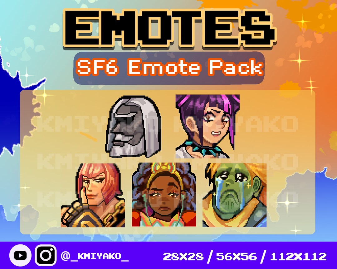 Street Fighter 6 Pixel Emote Set for Twitch/youtube/discord | Jp/juri ...