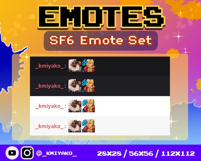 Street Fighter 6 Pixel Emote Set for Twitch/youtube/discord | Akuma/ed ...