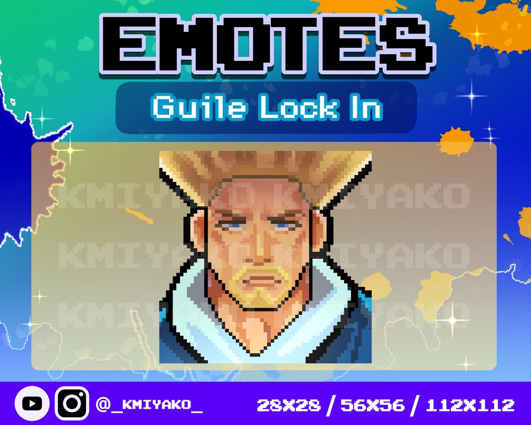 Street Fighter 6 Guile Lock in Pixel Emote for Twitch/youtube/discord ...