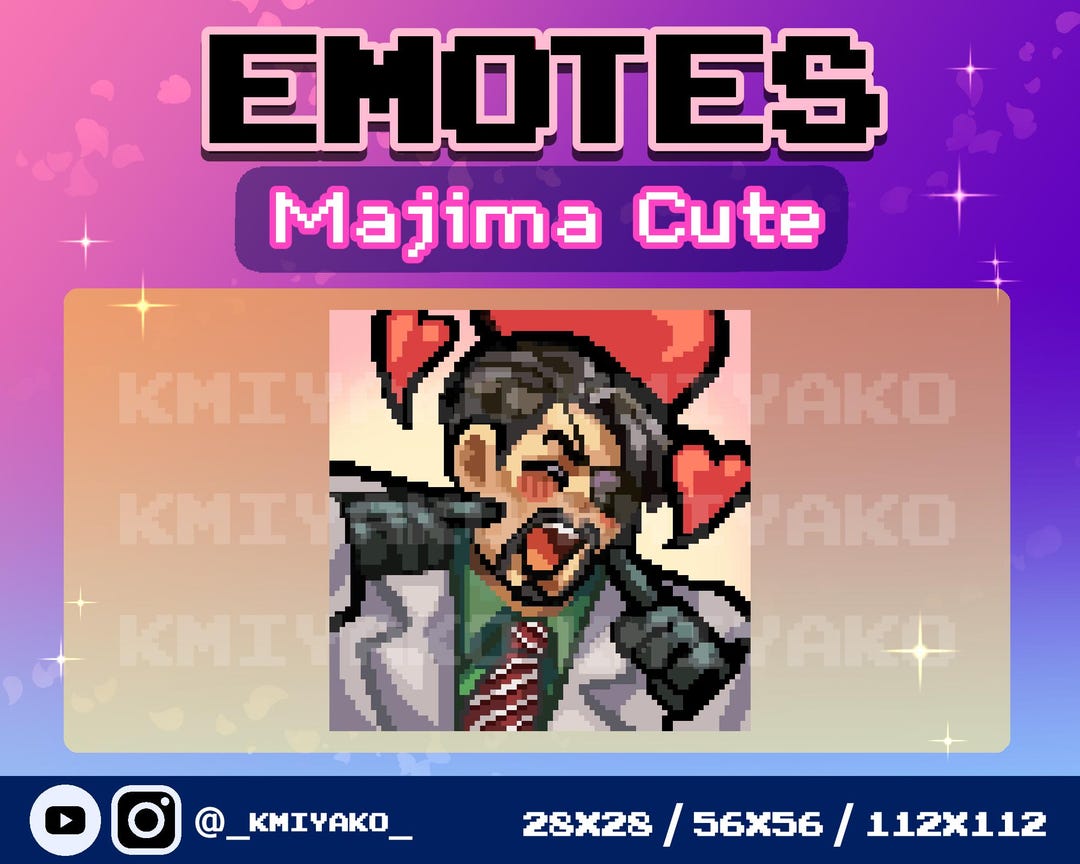 Yakuza Kiwami 2 Majima Cute Pixel Emote for Twitch/youtube/discord ...
