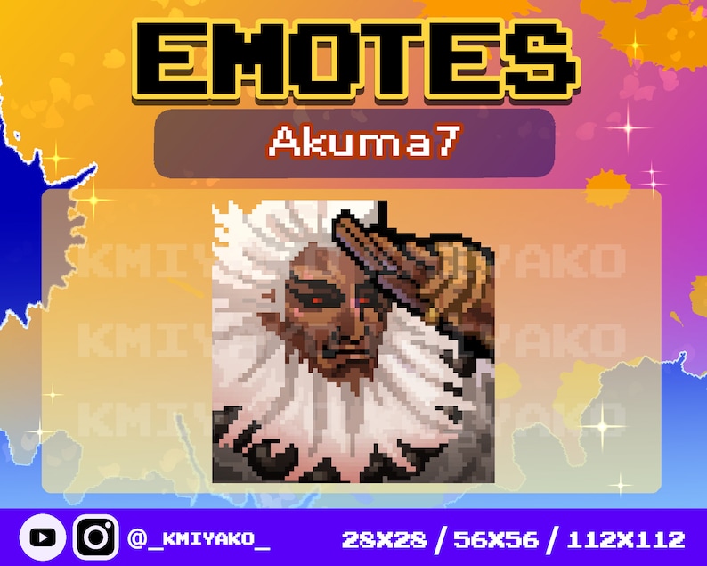 Street Fighter 6 Akuma7 Pixel Emote for Twitch/youtube/discord | Twitch ...