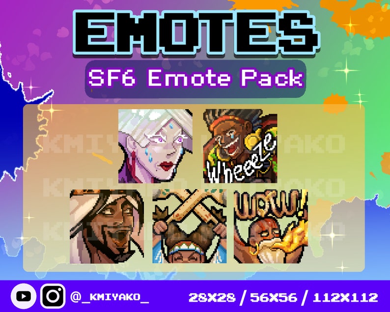 Street Fighter 6 Pixel Emote Set for Twitch/youtube/discord | Aki ...