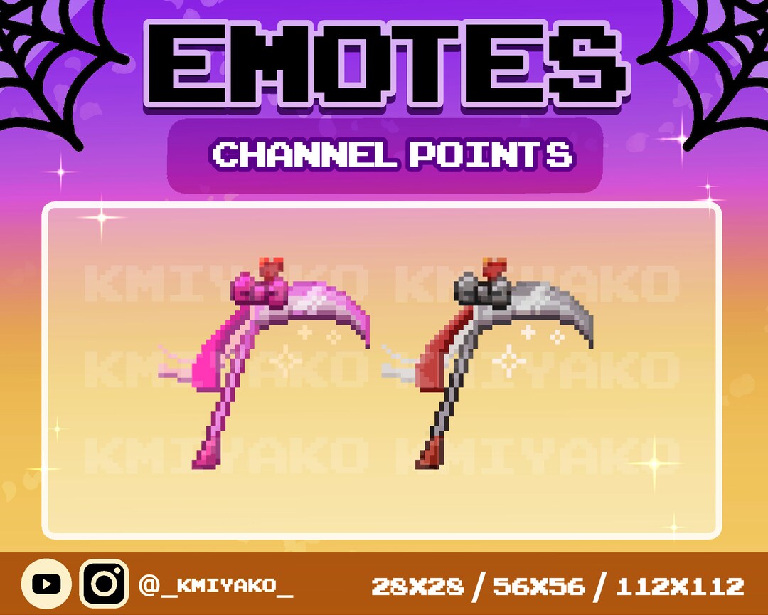 Pixel Scythe Emotes/channel Point Icons for Twitch Youtube - Etsy