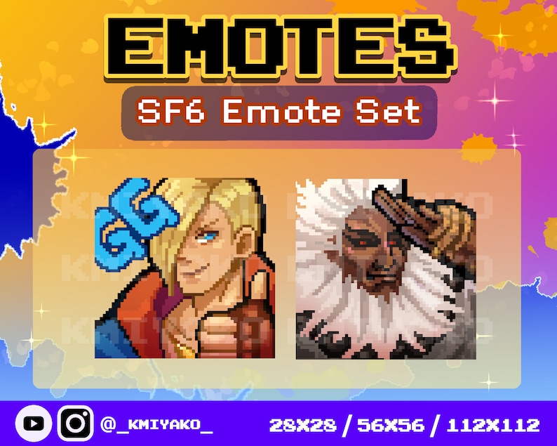 Street Fighter 6 Pixel Emote Set for Twitch/youtube/discord | Akuma/ed ...