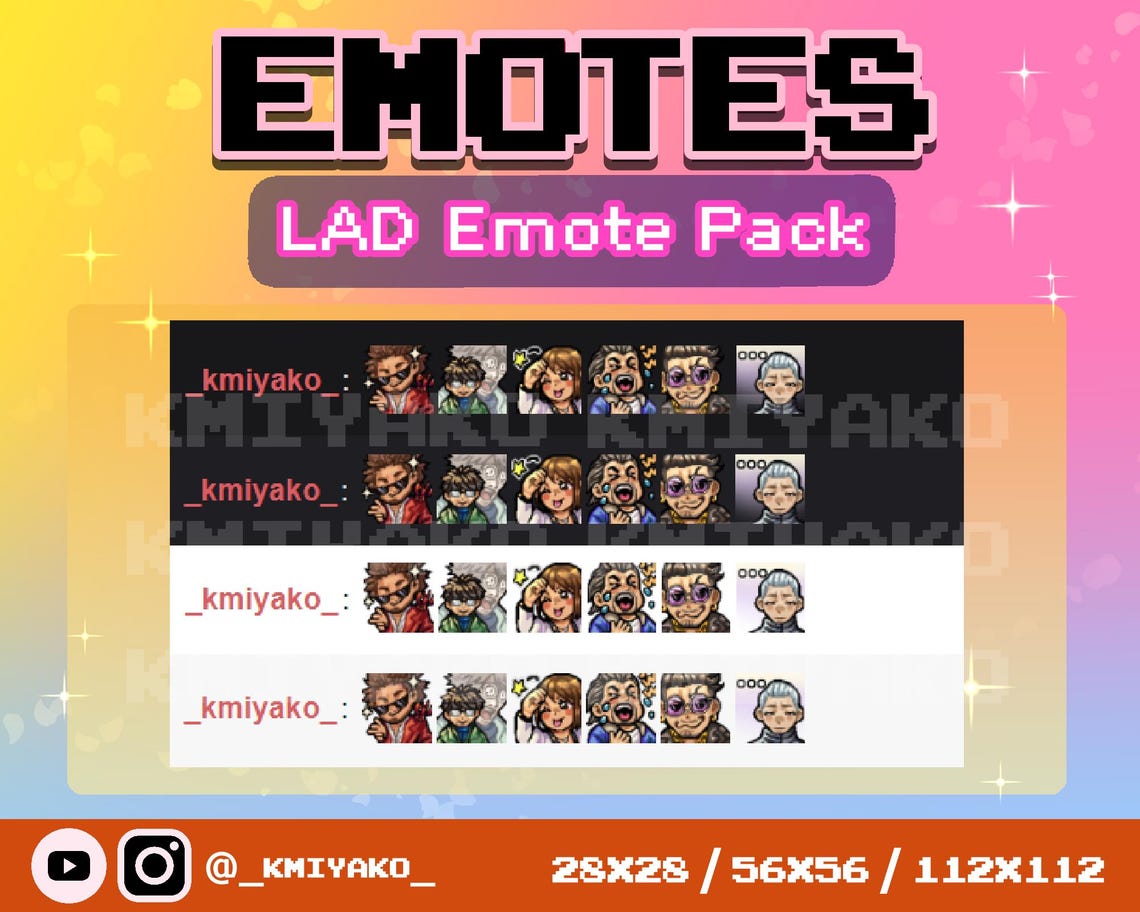 Yakuza LAD Pixel Emote Set for Twitch/youtube/discord | Ichiban/nanba ...