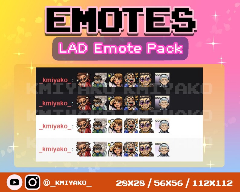 Yakuza LAD Pixel Emote Set for Twitch/youtube/discord | Ichiban/nanba ...