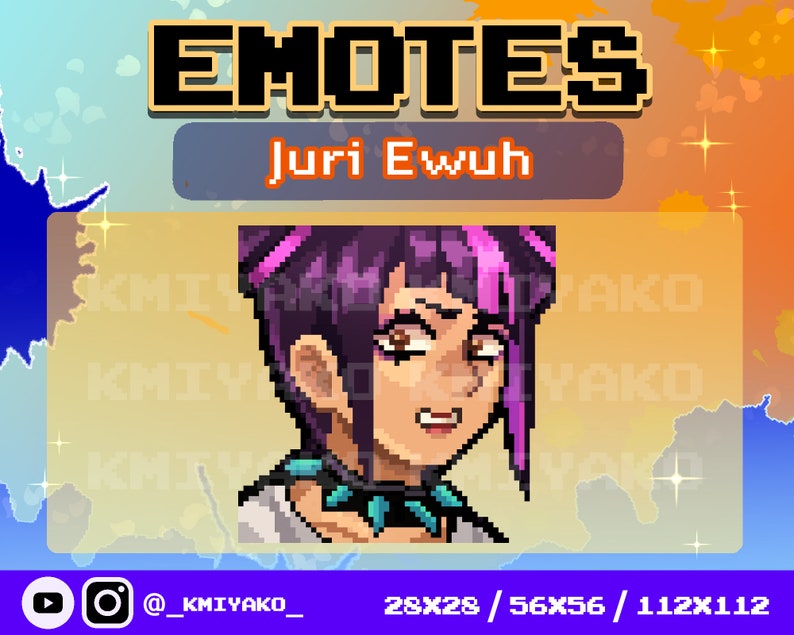 Street Fighter 6 Juri Ewuh Pixel Emote for Twitch/youtube/discord ...