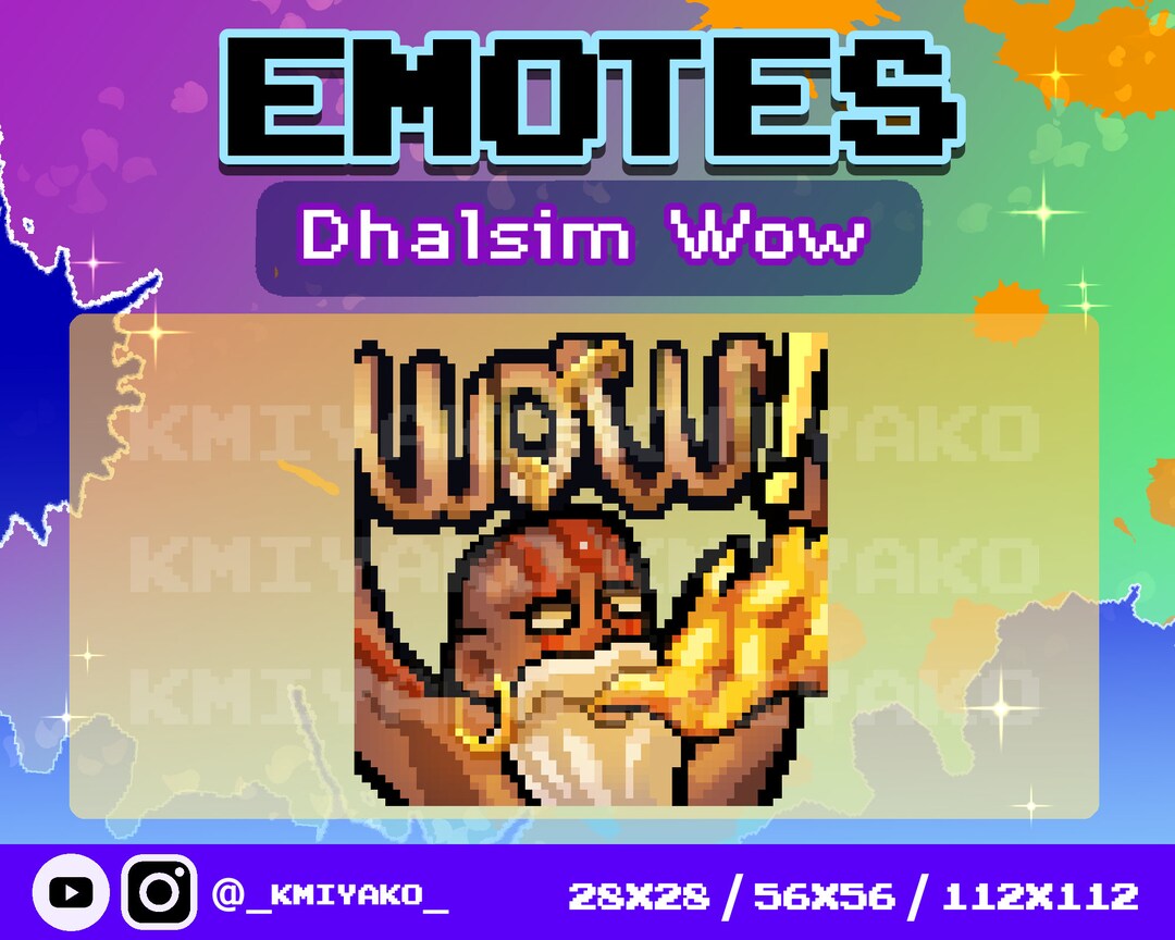 Street Fighter 6 Dhalsim Wow Pixel Emote for Twitch/youtube/discord ...
