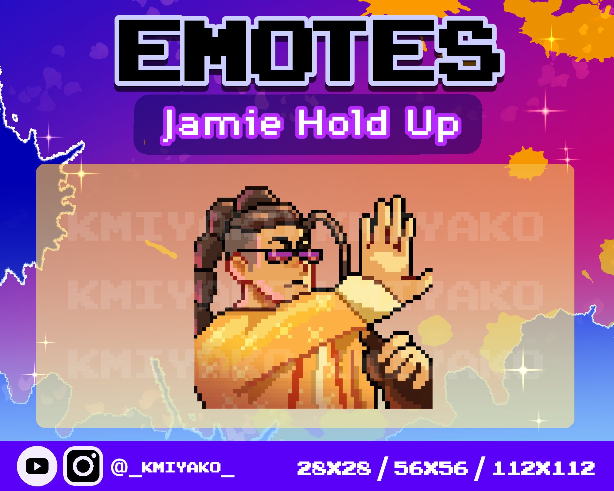 Street Fighter 6 Jamie Hold up Pixel Emote for Twitch/youtube/discord ...
