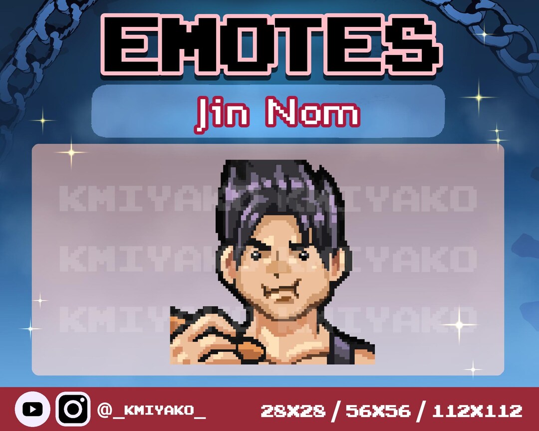 Tekken 8 Jin Nom Pixel Emote for Twitch/youtube/discord | Twitch Emotes ...