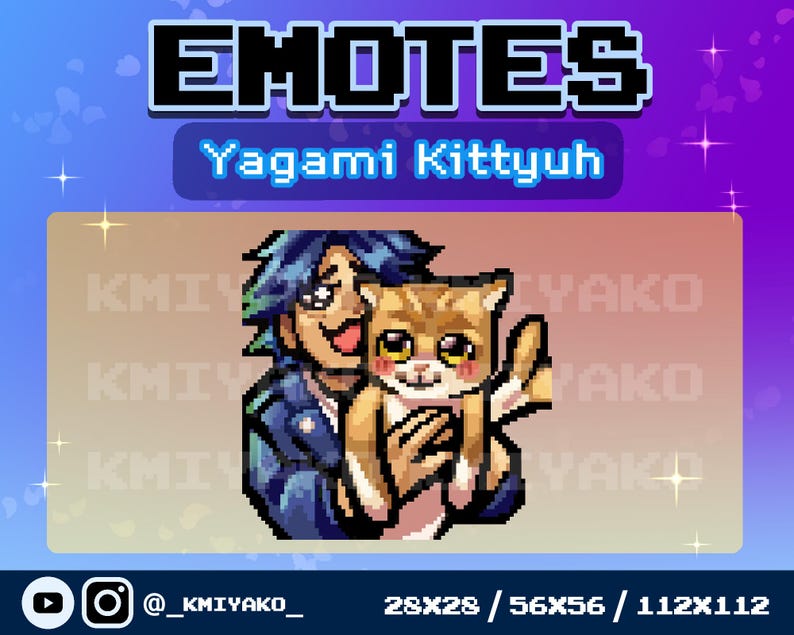 Judgment Pixel Yagami Kittyuh Emote for Twitch/youtube/discord | Stream ...