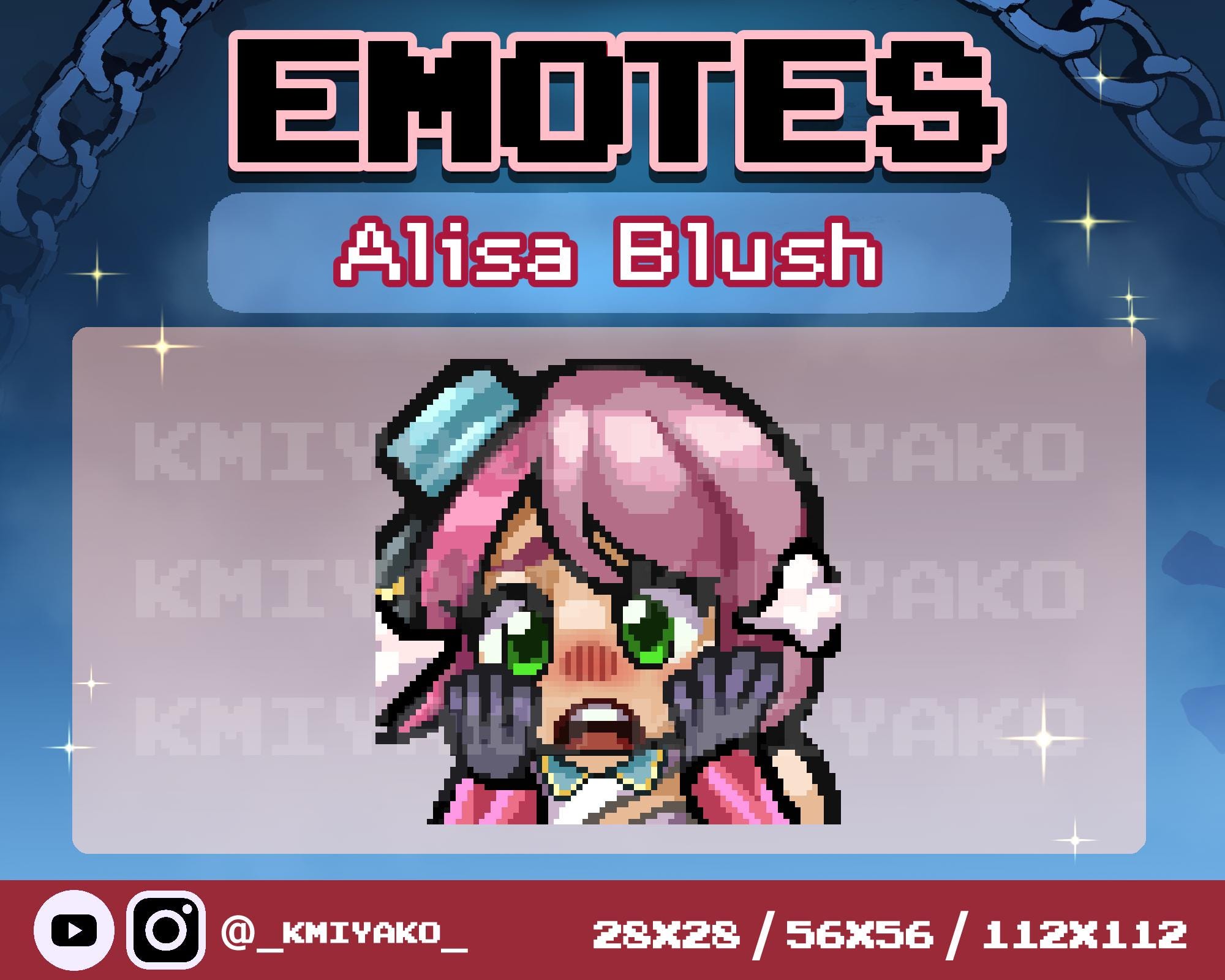 Tekken 8 Alisa Blush Pixel Emote for Twitch/youtube/discord | Twitch ...