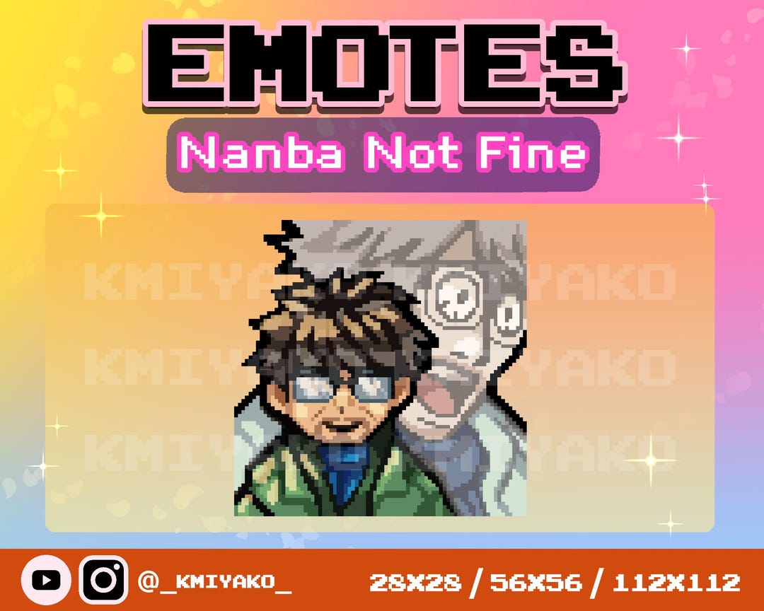 Yakuza LAD Nanba Not Fine Pixel Emote for Twitch/youtube/discord ...