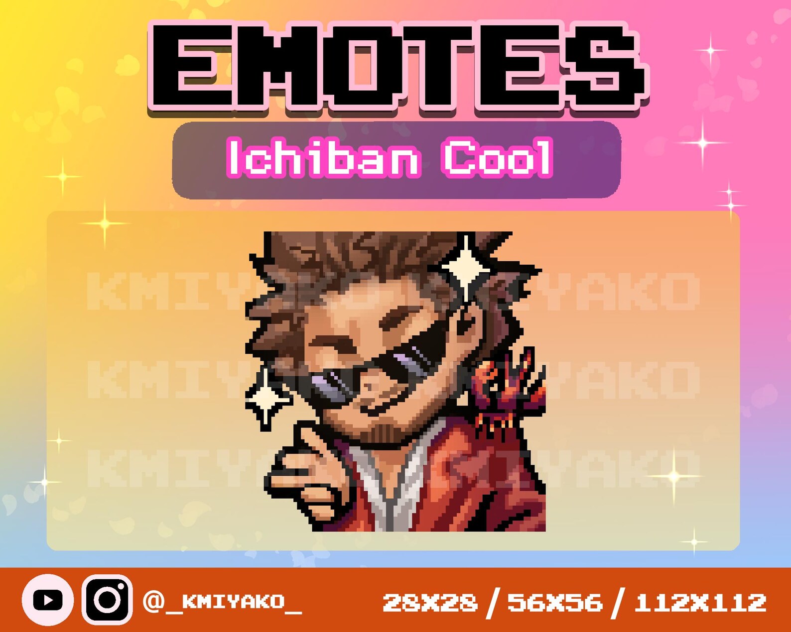 Yakuza LAD Ichiban Cool Pixel Emote for Twitch/youtube/discord | Twitch ...