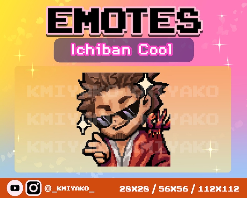Yakuza LAD Ichiban Cool Pixel Emote for Twitch/youtube/discord | Twitch ...
