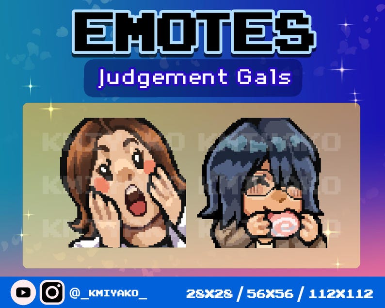 Judgment Pixel Emote Set for Twitch/youtube/discord | Mafuyu/saori ...