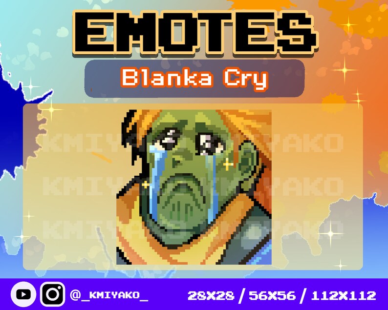 Street Fighter 6 Blanka Cry Pixel Emote for Twitch/youtube/discord ...