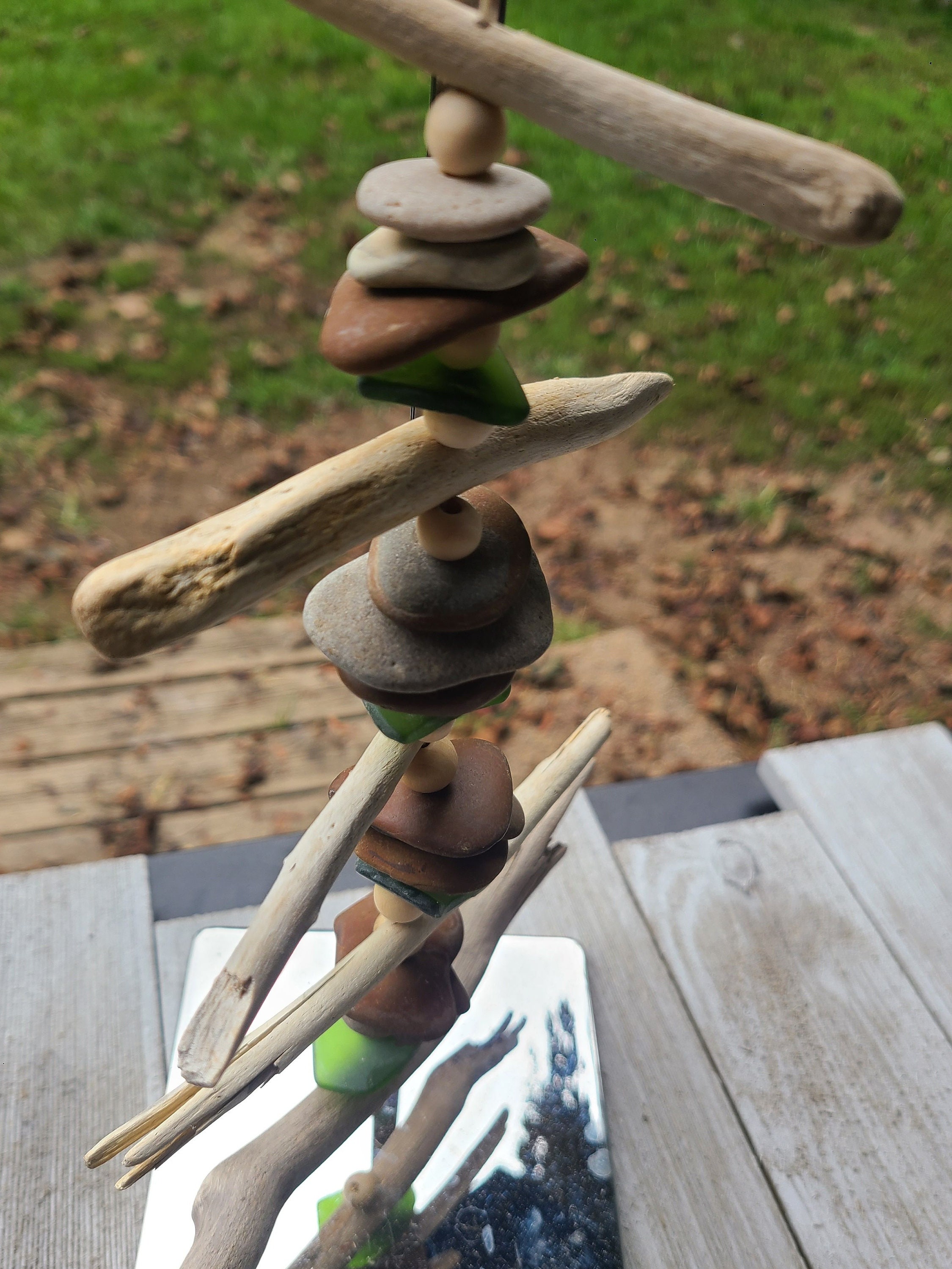 Hanging West Michigan Beach Stones Silent Windchime - Etsy
