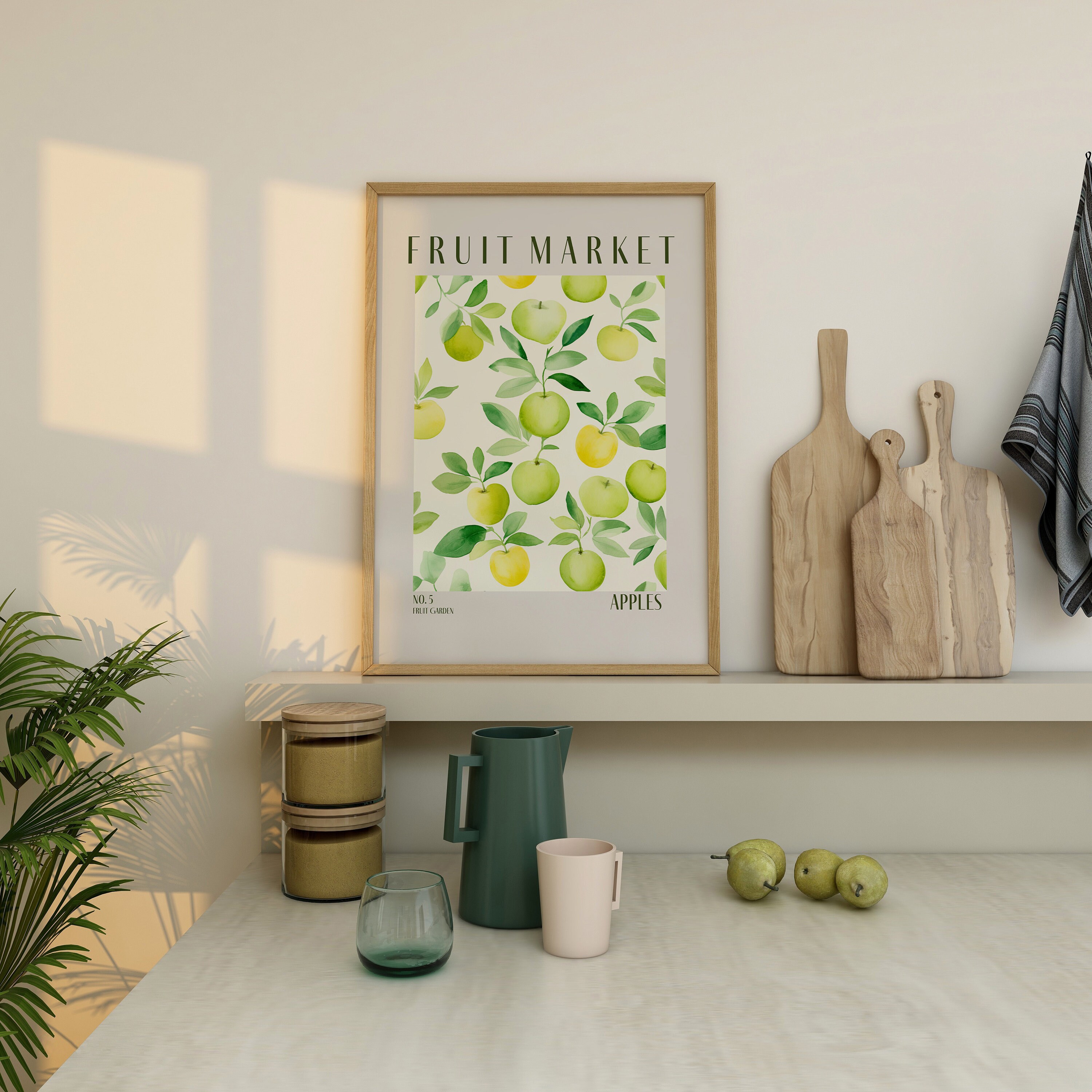 Fruit Market Prints, Boho Fruit Art, Kitchen Wall Décor, Living Room ...