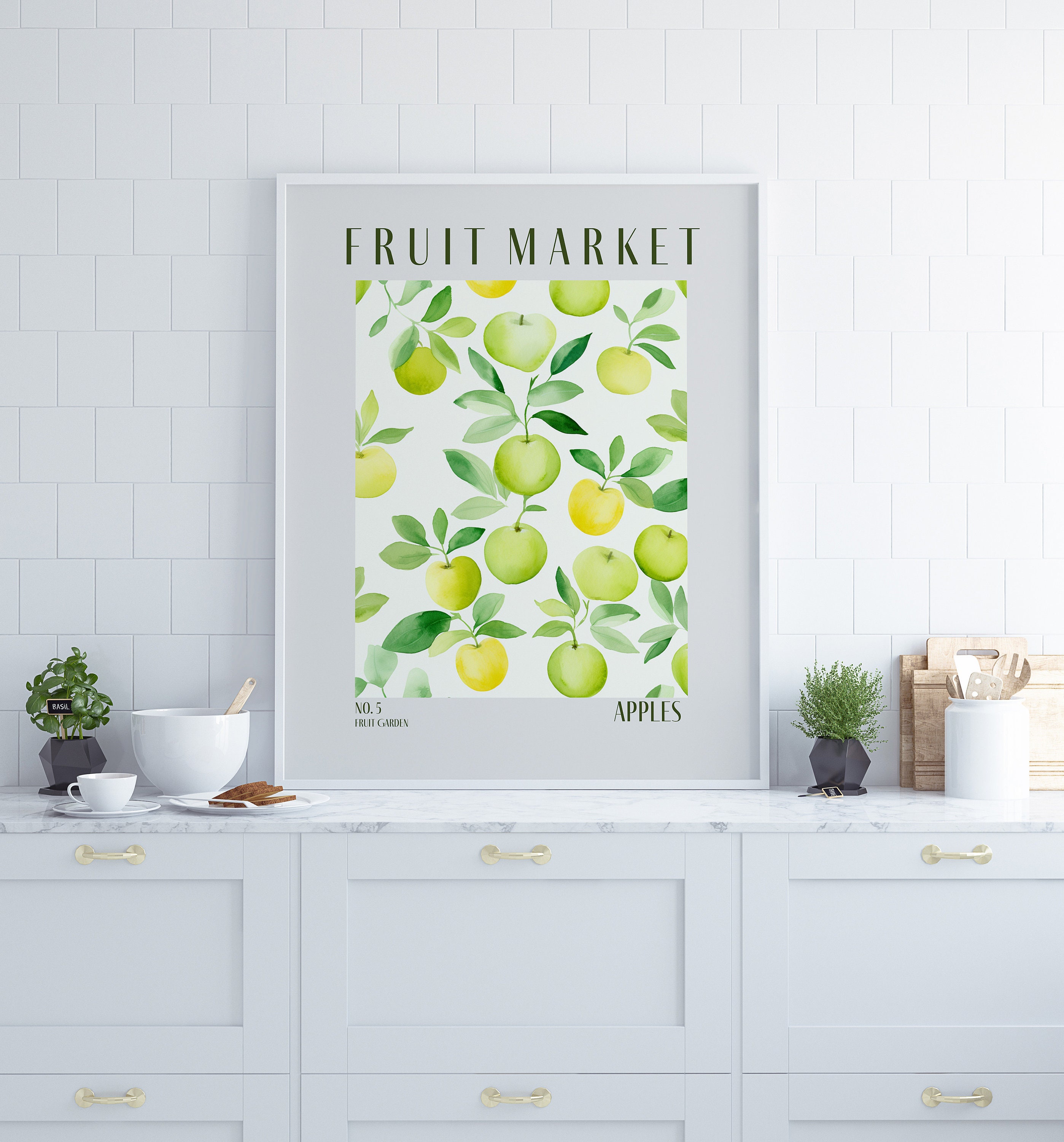 Fruit Market Prints, Boho Fruit Art, Kitchen Wall Décor, Living Room ...