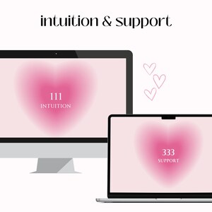Angel Numbers Desktop Wallpapers Heart Aura Aesthetic 9 Designs - Etsy