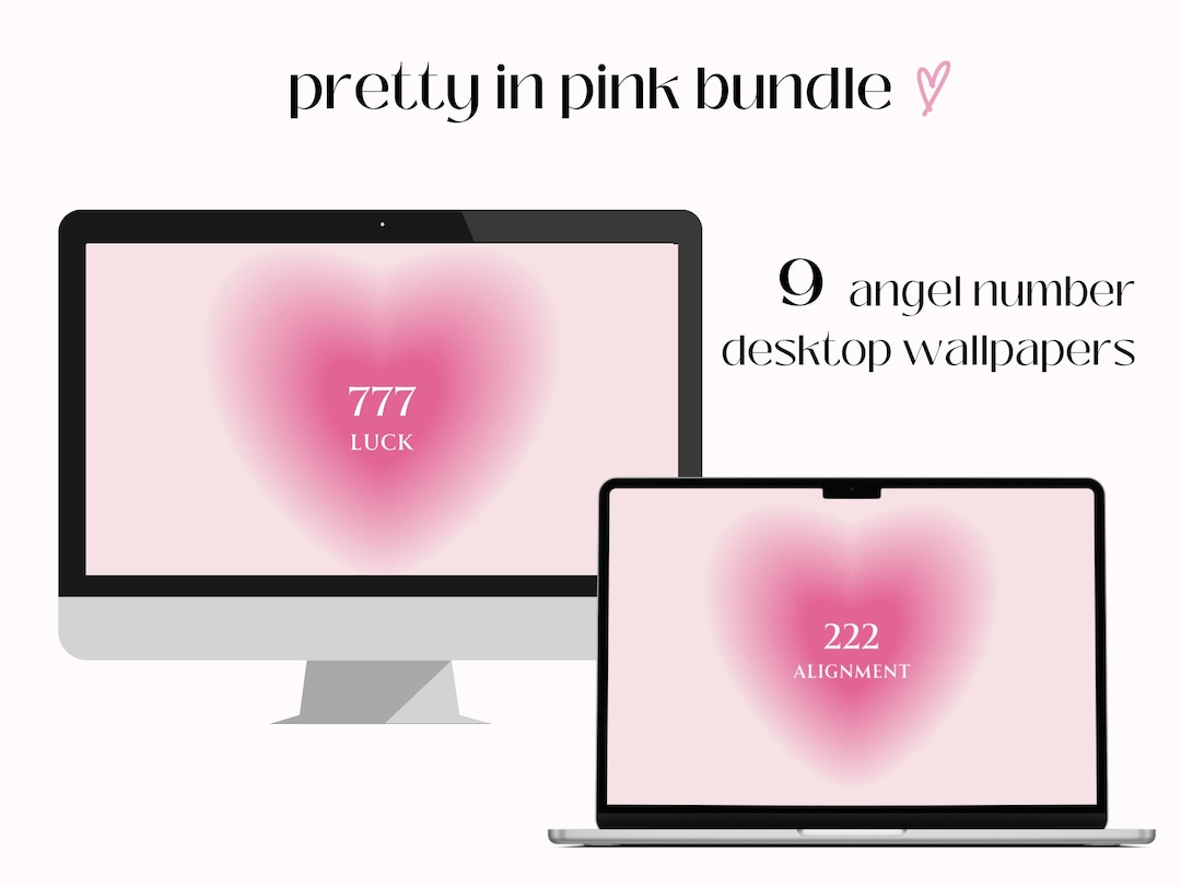 Angel Numbers Desktop Wallpapers Heart Aura Aesthetic 9 Designs - Etsy