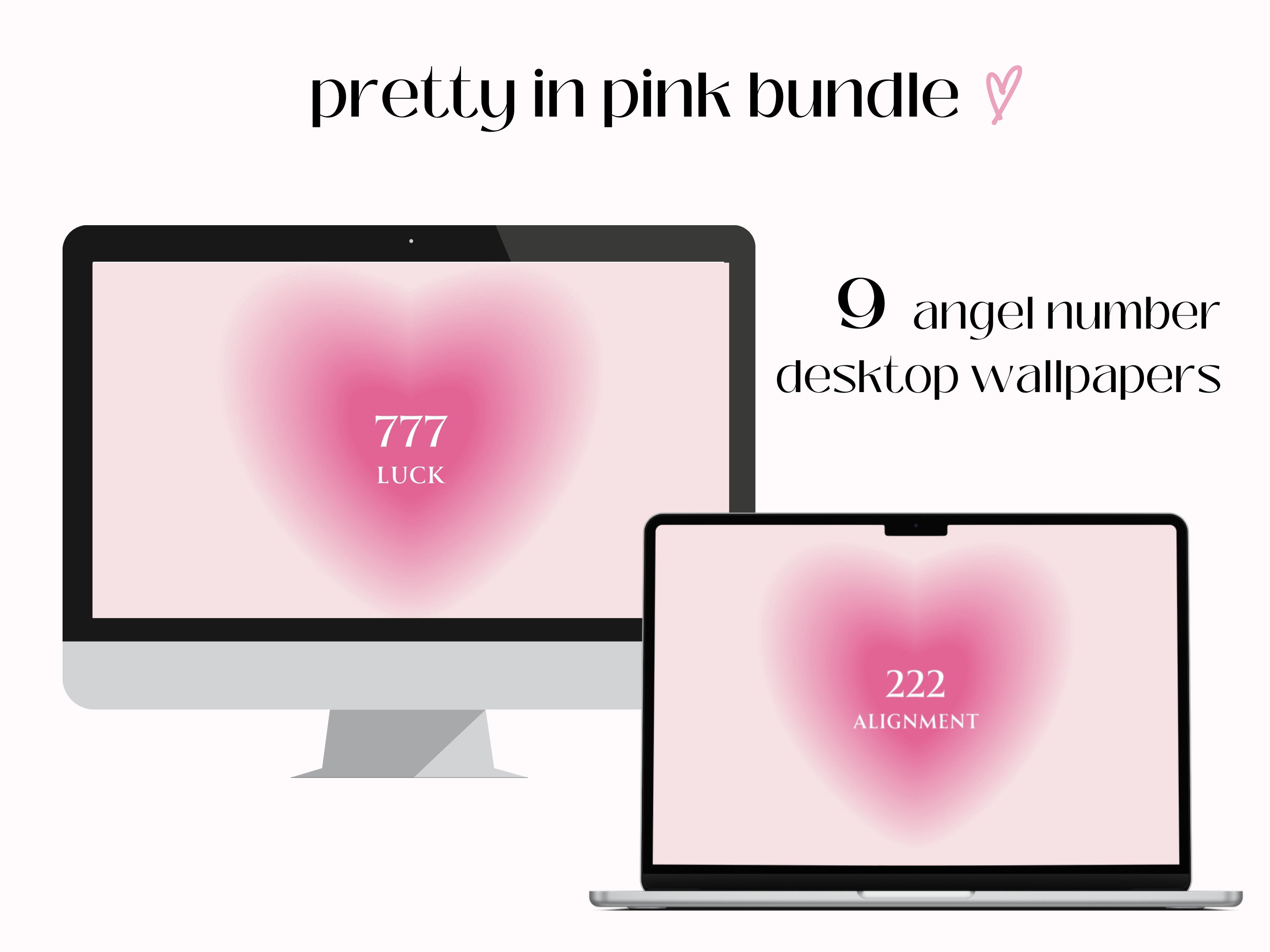 Angel Numbers Desktop Wallpapers Heart Aura Aesthetic 9 Designs - Etsy