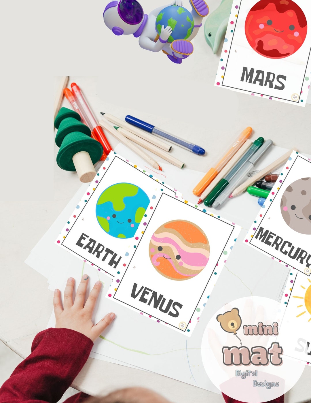 Planet Flash Cards, Planet for Montessori, Learning Cards, Toddler Busy ...