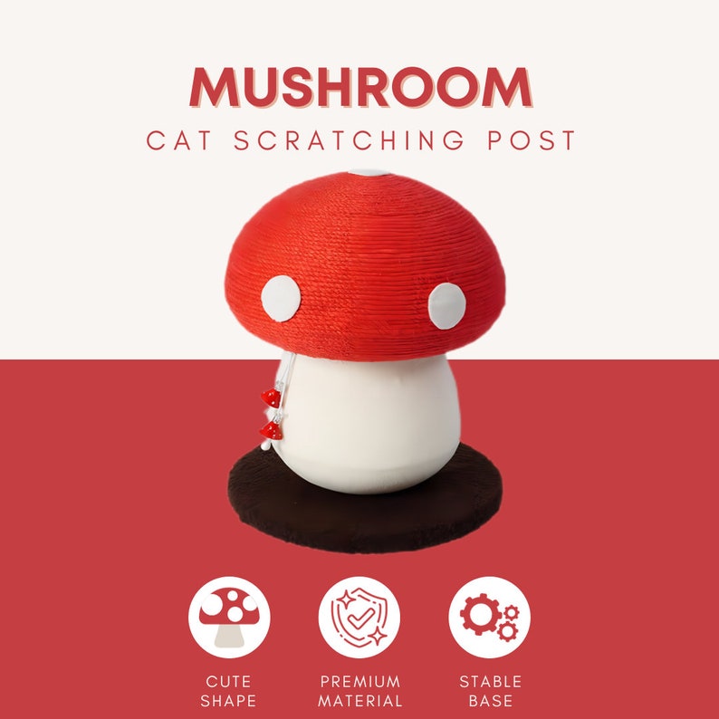 Mushroom Cat Scratching Post for Kitten– Sisal Wrapped, No Assembly - Etsy