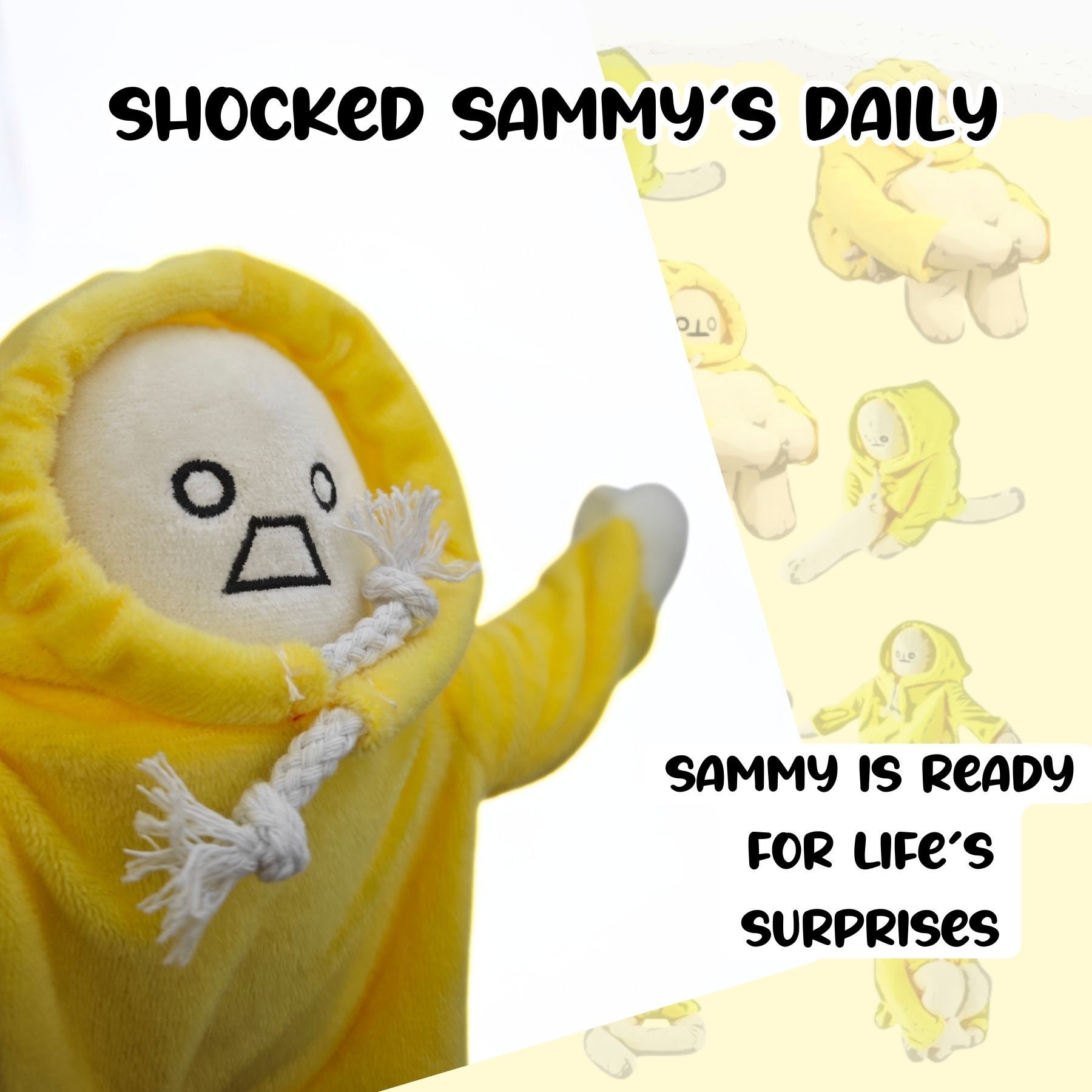 Shocked Sammy Stuffed Action Figure Plush, Funny Posable Decompression ...