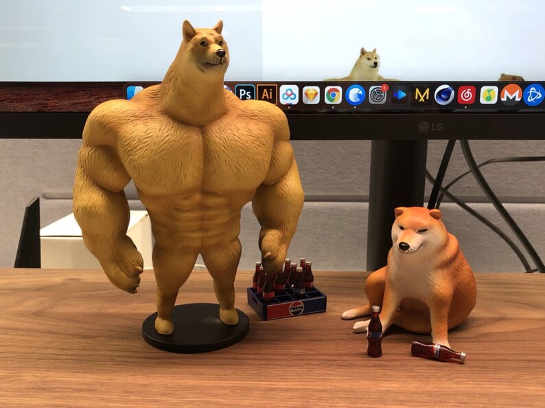 LAIX Doge and Cheems Figure Set, 5.9 doge and 2.75 cheems, Meme Theme Resin Figures color:cheems ...