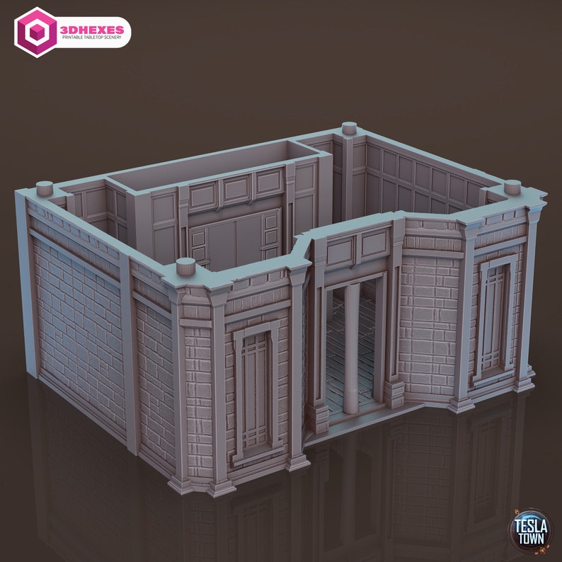 Steampunk Manor House & Ruins 3D Print Tesla Town by 3dhexes Dnd ...