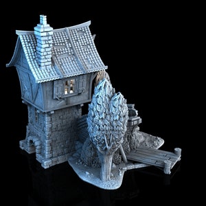 House on Broken Bridge 3D Printed Dnd Miniature Terrain for Wargaming ...