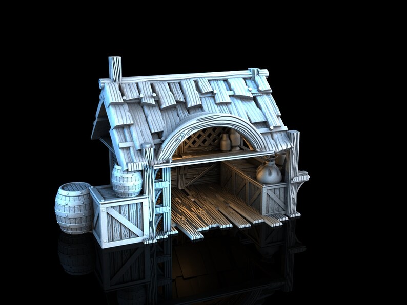 Market Stall 3D Printed Dnd Miniature Terrain for Wargaming Medieval ...