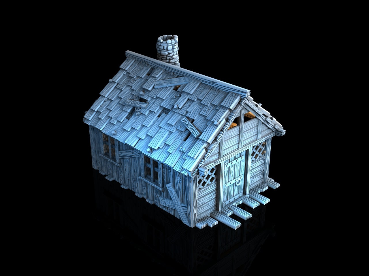 Lumberjack Hut 3D Printed Dnd Miniature Terrain for Wargaming Medieval ...