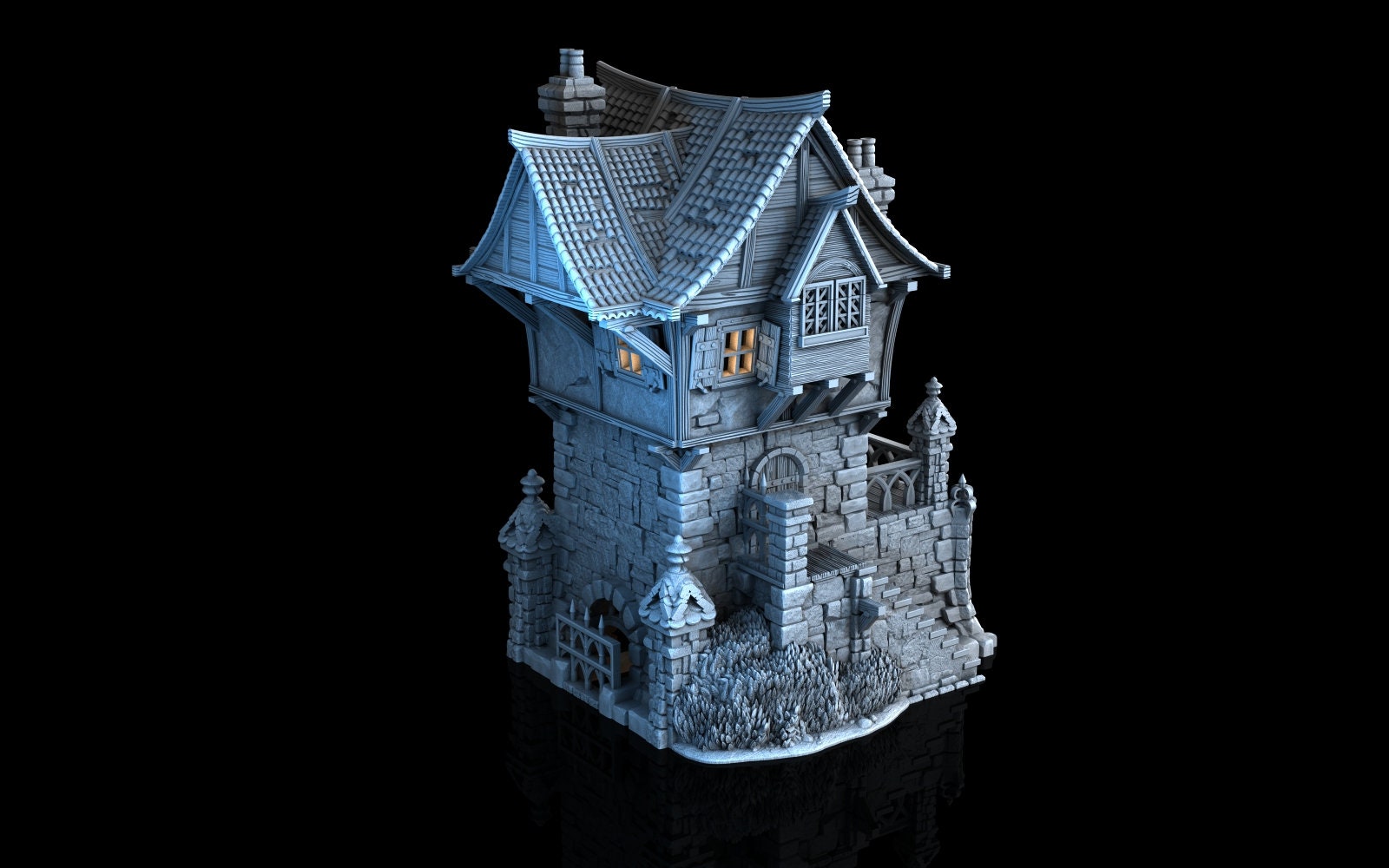 Tombstone Residence House 3D Printed Dnd Miniature Terrain for ...