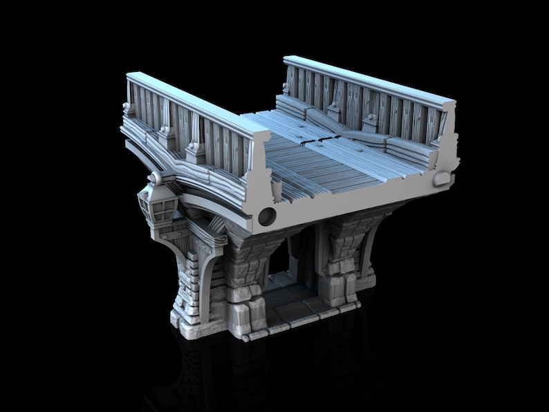 Extended Bridge 3D Printed Dnd Miniature Terrain for Wargaming Medieval ...