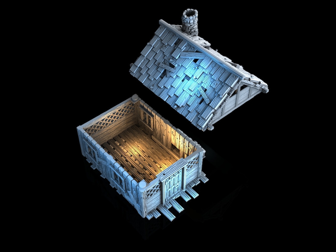 Lumberjack Hut 3D Printed Dnd Miniature Terrain for Wargaming Medieval ...