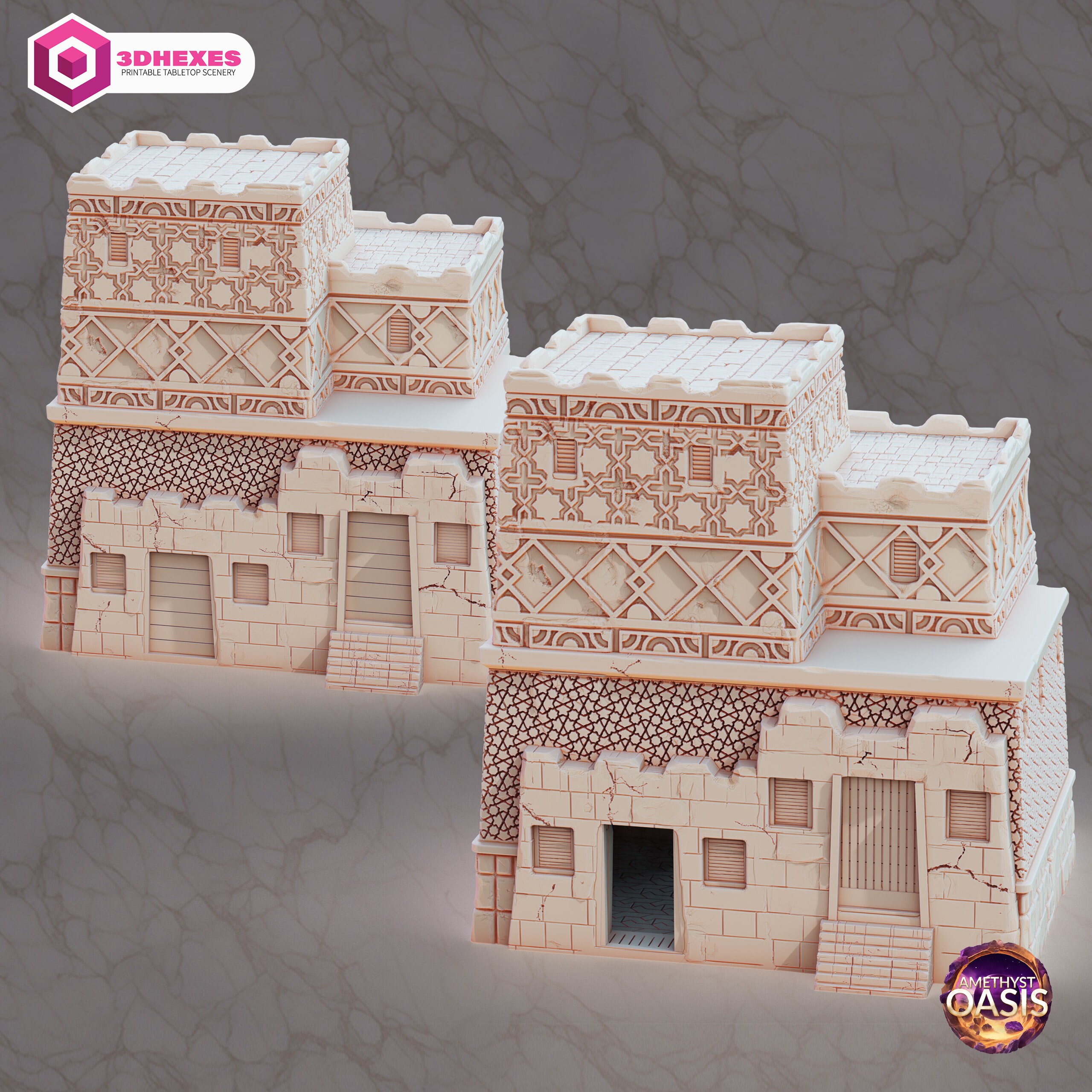 Oasis Houses of Echoes and Amethyst of Oasis 3D Print Egyptian Dessert ...