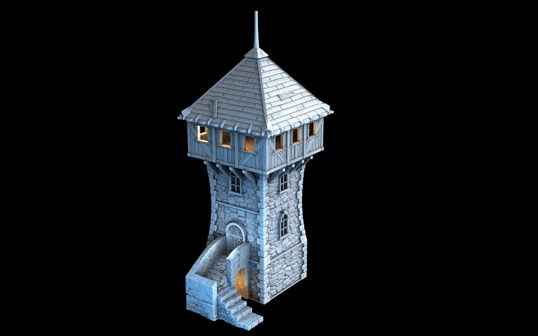 Defense Tower 3D Printed Dnd Miniature Terrain for Wargaming Medieval ...