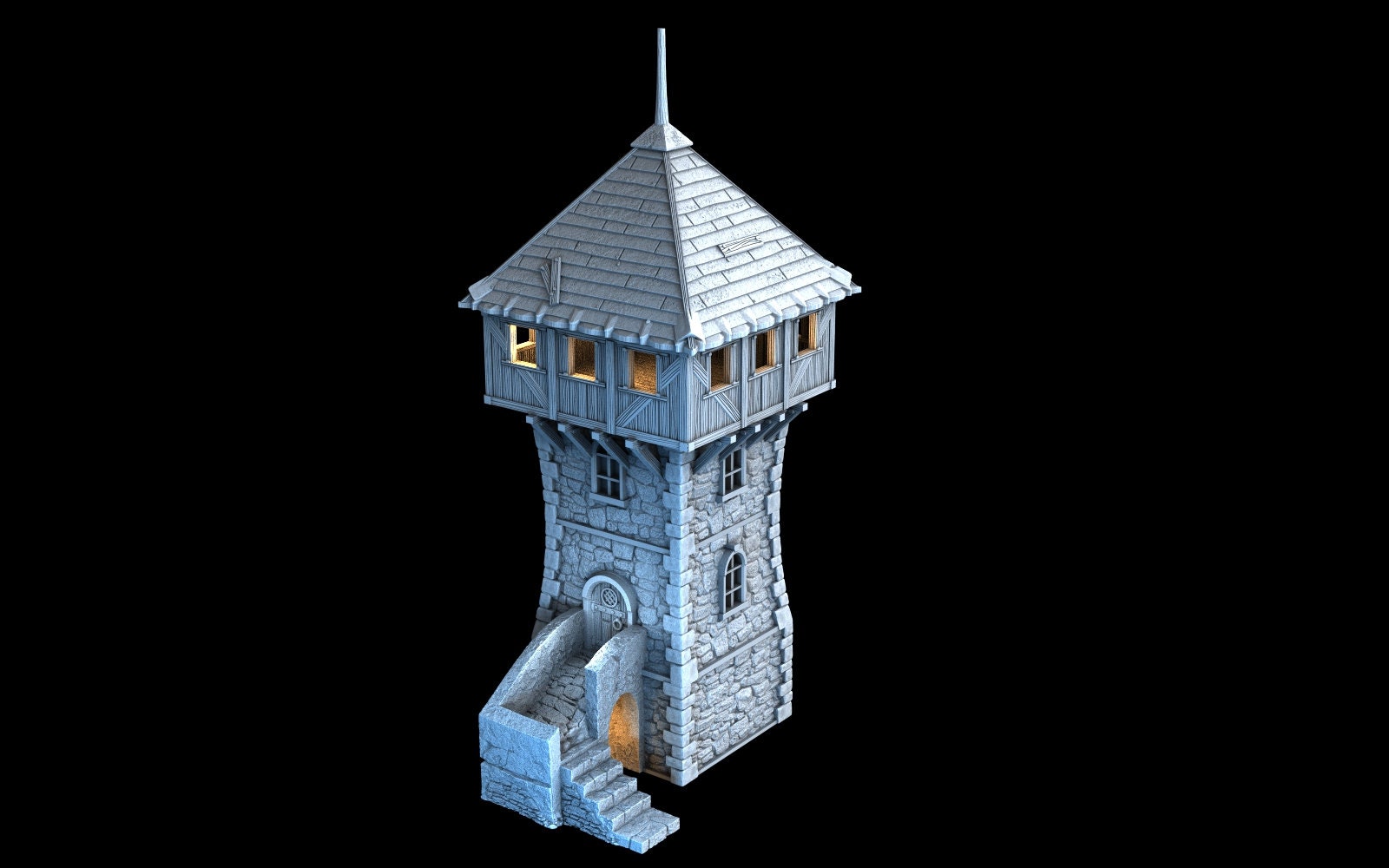 Defense Tower 3D Printed Dnd Miniature Terrain for Wargaming Medieval ...