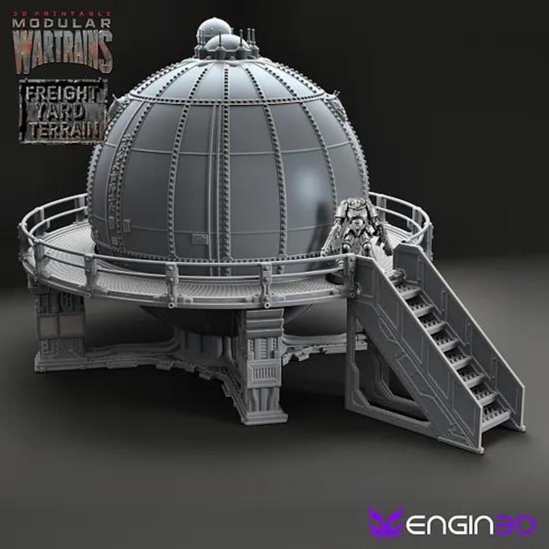 Gas Sphere & Silo Frieght Yard Terrain Modular Wartrains Engin3d ...