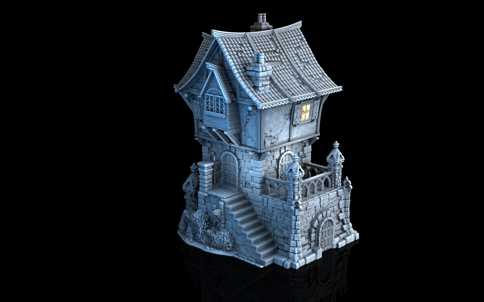 Tombstone Residence House 3D Printed Dnd Miniature Terrain for ...