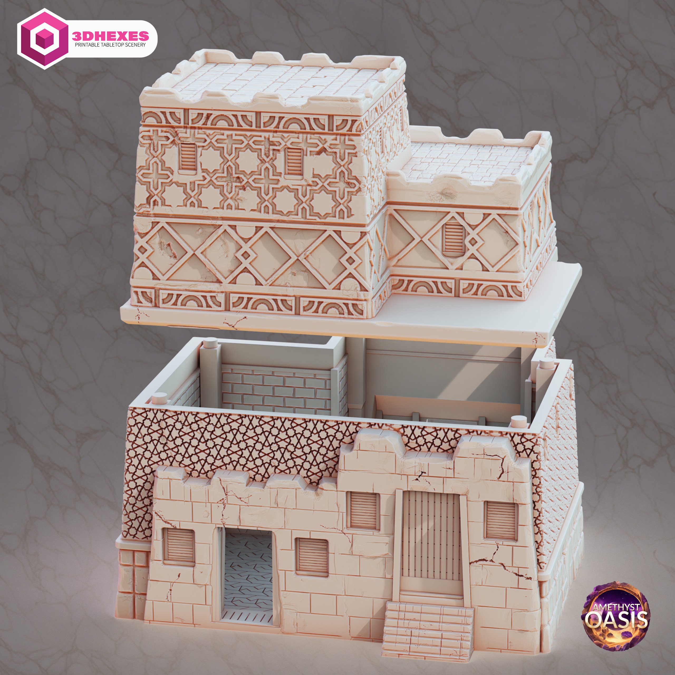 Oasis Houses of Echoes and Amethyst of Oasis 3D Print Egyptian Dessert ...