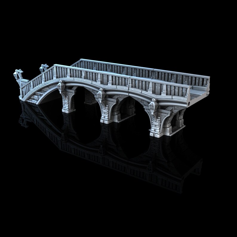 Extended Bridge 3D Printed Dnd Miniature Terrain for Wargaming Medieval ...