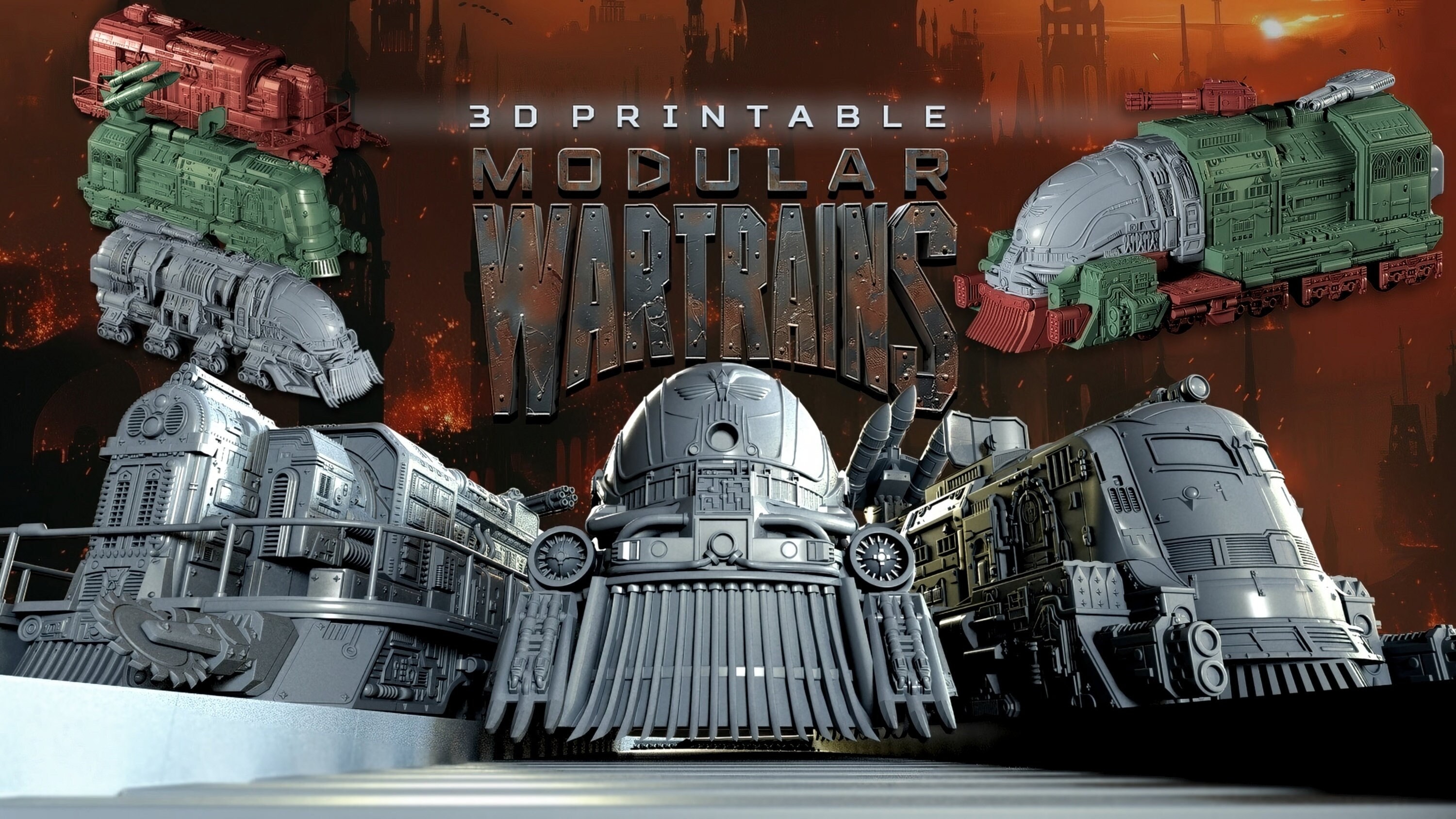 Modular Wartrains by Engin3d Playable Scenery for Sci-fi Wargaming ...