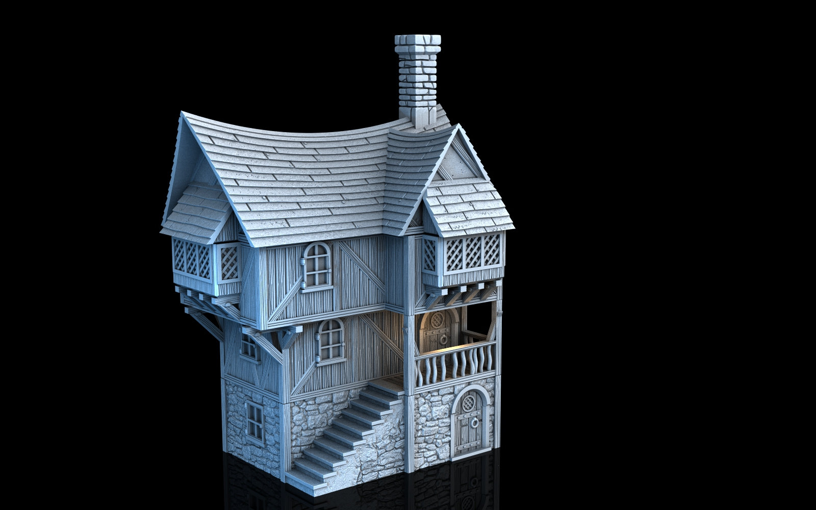 Greendale House 3D Printed Dnd Miniature Terrain for Wargaming Medieval ...