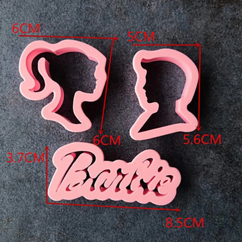 Barbie Cookie Mold Set Kawaii Cartoon Baking Tool for DIY Cake Styling ...