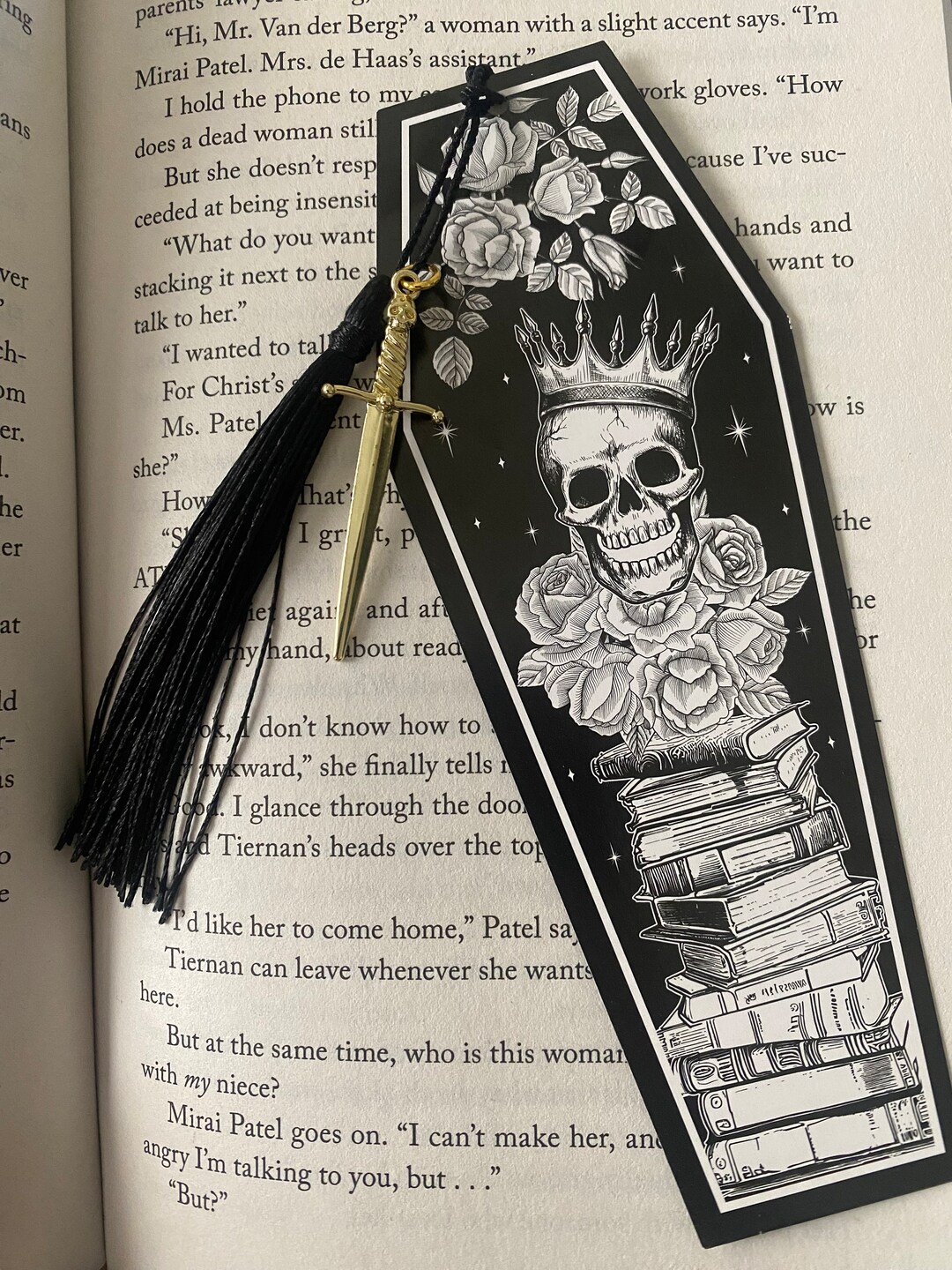 Gothic Skeleton, Bookmark, Double-sided, Skull, Book Lovers, Coffin ...